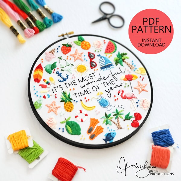 Summer Embroidery Kit - Etsy