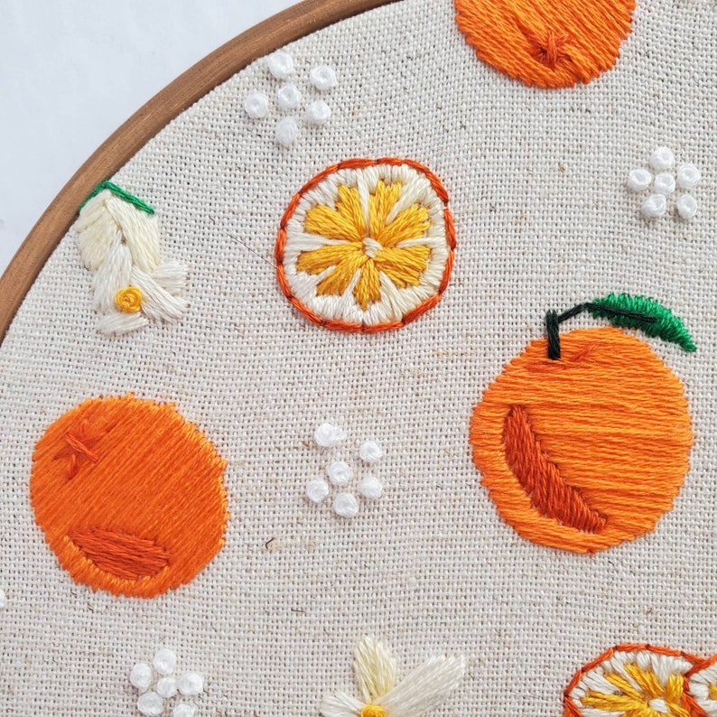 Orange Life Cycle Print Embroidery Pattern & Guide DIY - Etsy