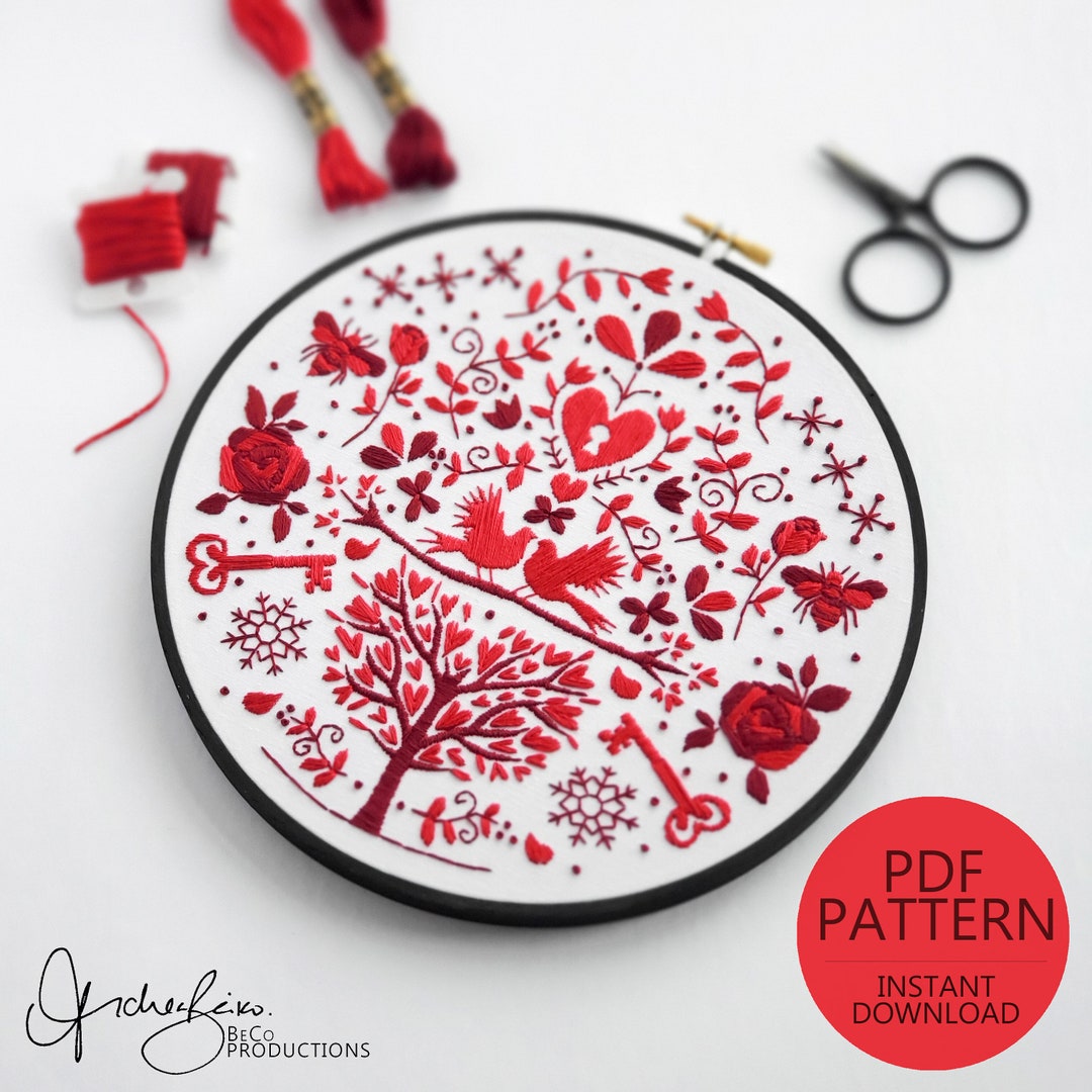 FEBRUARY Monthly Monochromatic Folk Art Inspired Series - PDF Digital ...