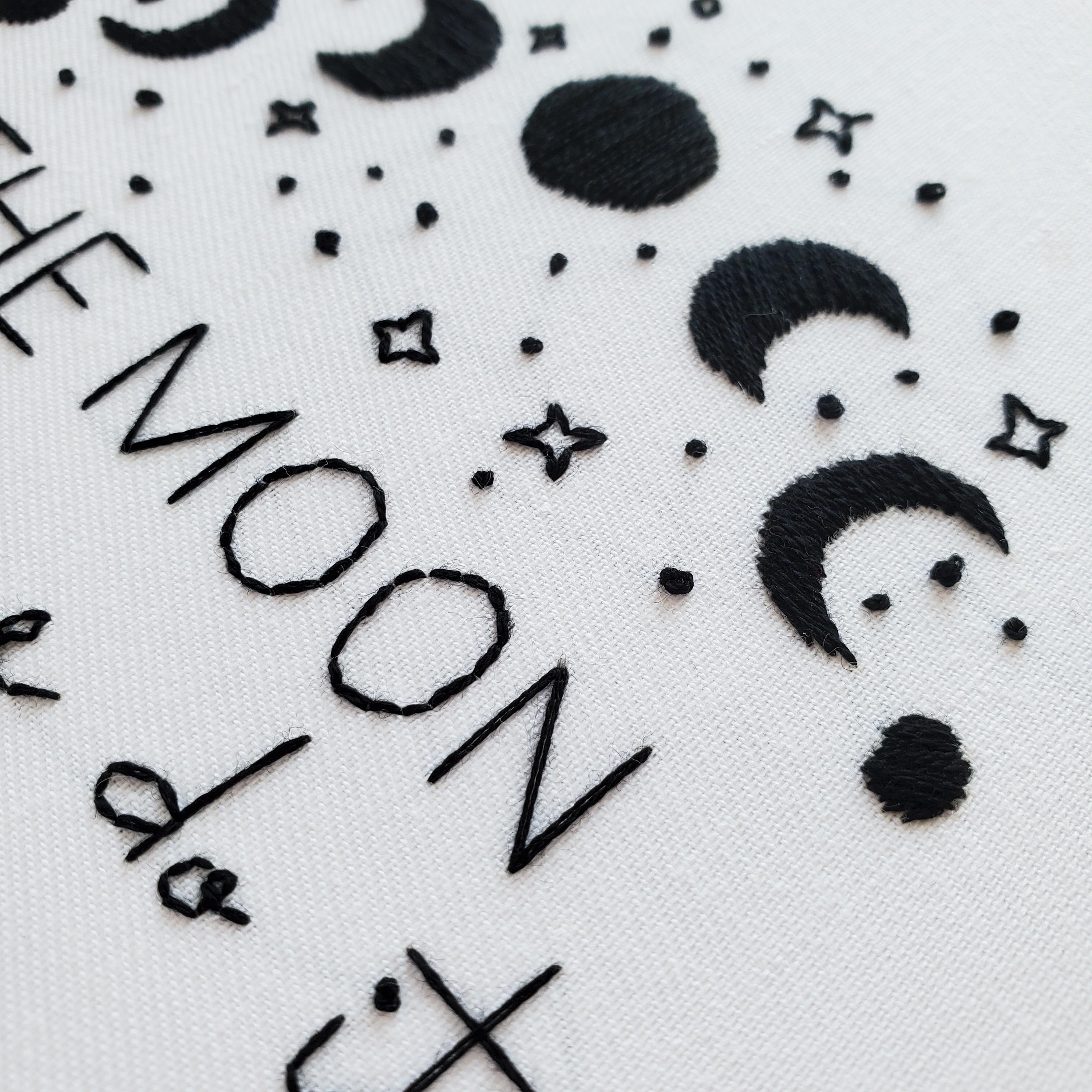 The Moon Made Me Do It - Moon Phase Embroidery Pattern & Guide, DIY ...