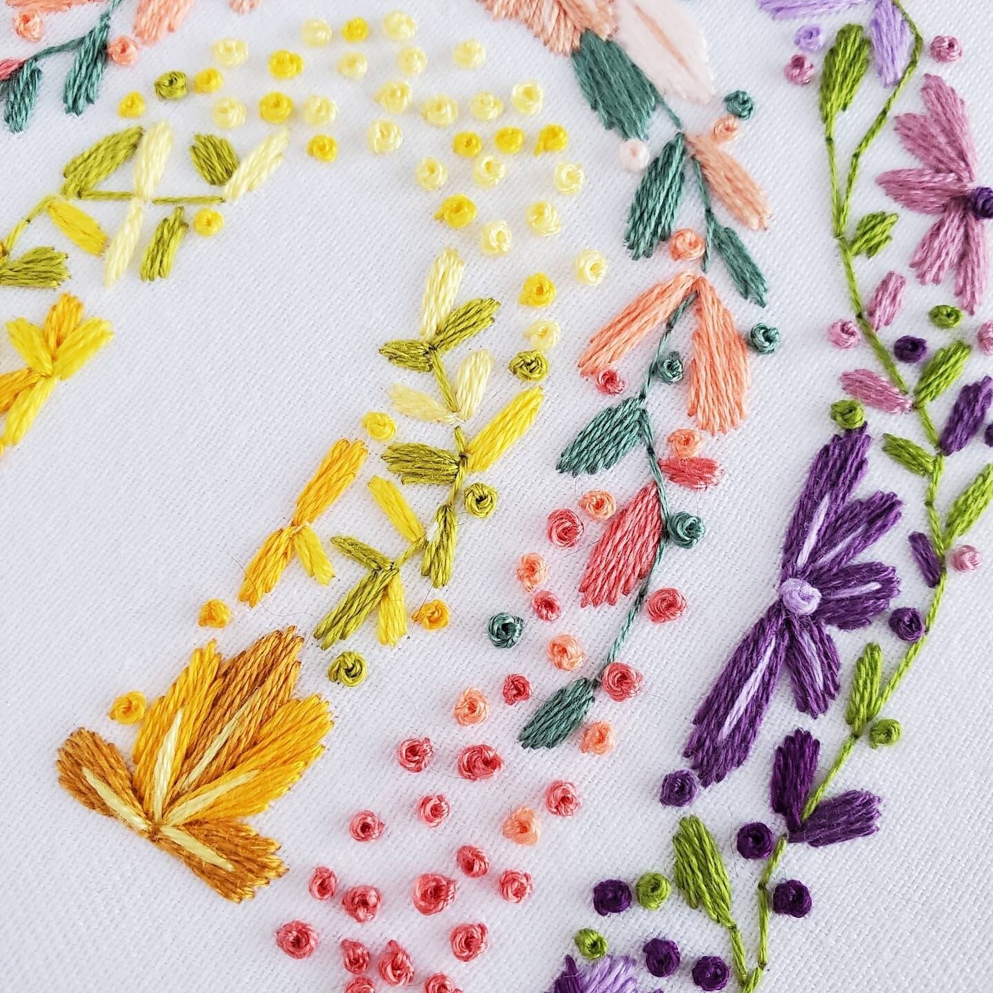 Original Floral Rainbow Embroidery Pattern & Guide PDF | Etsy