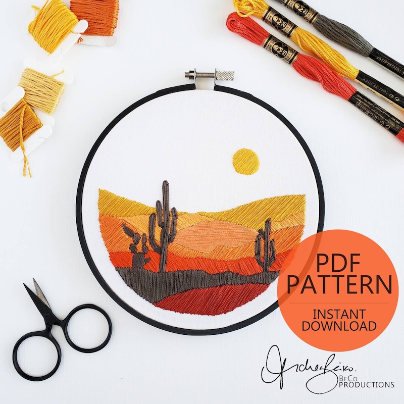 Desert Embroidery Pattern - Etsy