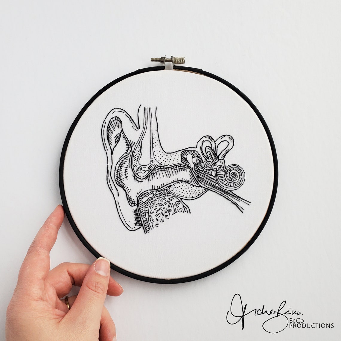 Ear and Inner Ear Anatomy - PDF Digital Download Embroidery Pattern ...