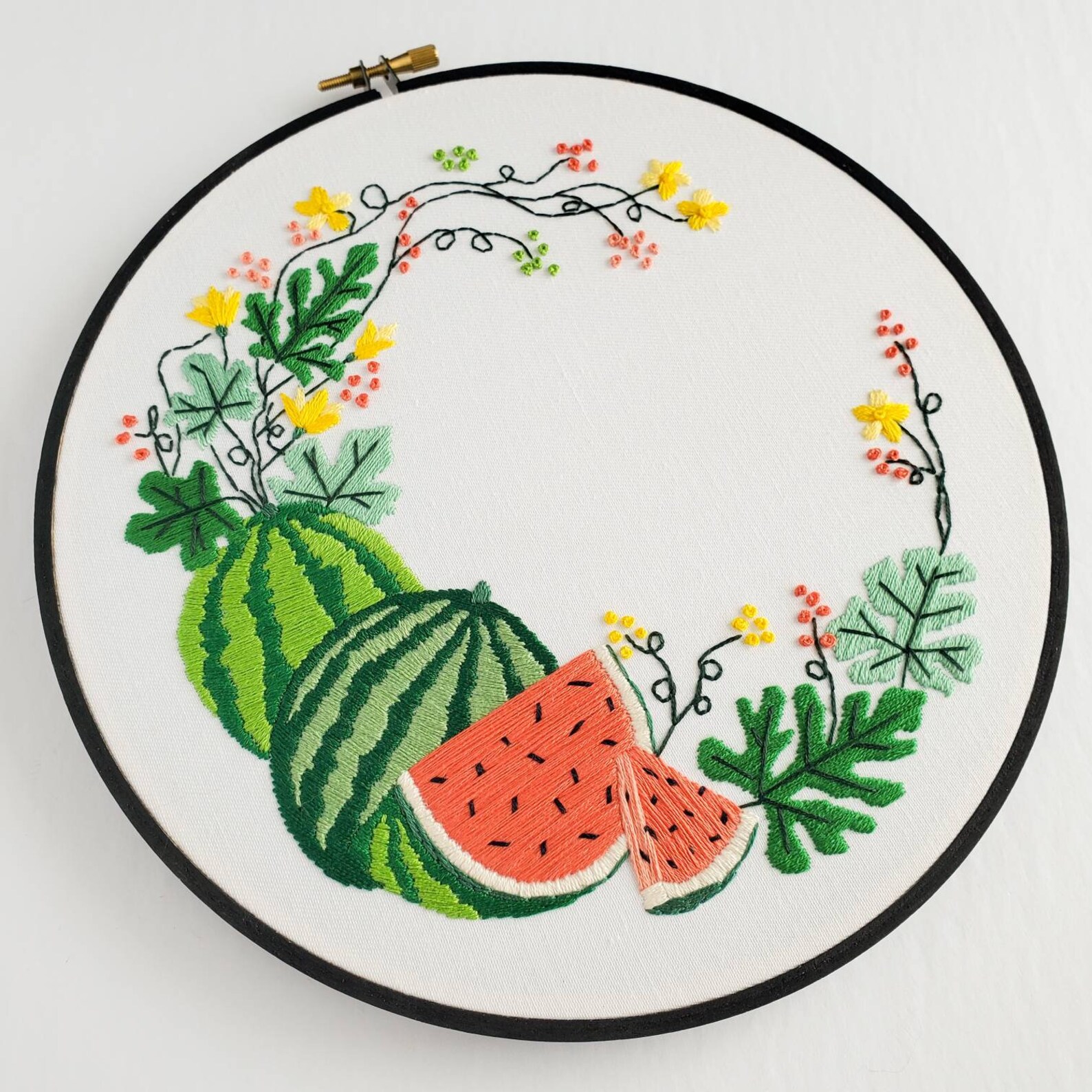 Watermelon Wreath Embroidery Pattern DIY Digital Download - Etsy