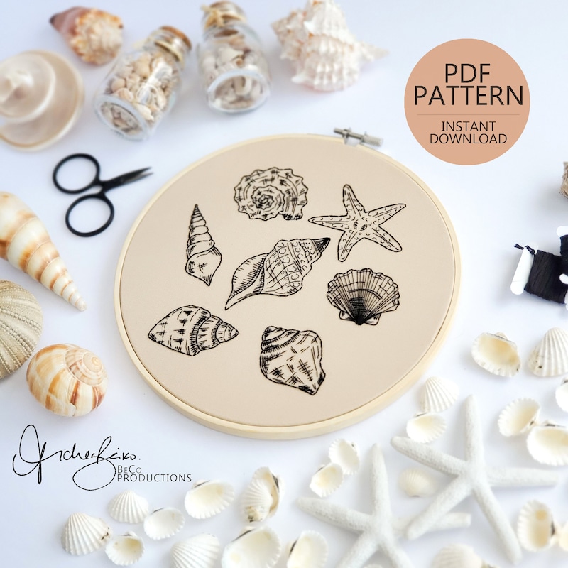 Seashell Embroidery - Etsy