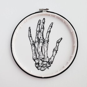 Skeletal Hand Embroidery Pattern - DIY Digital Download - PDF Pattern ...