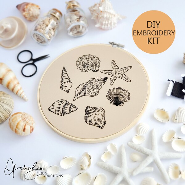 Seashell Embroidery - Etsy