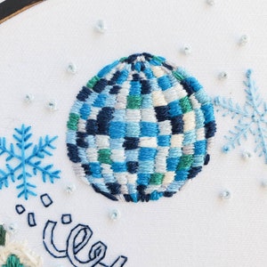 JANUARY Monthly Series Wreath Embroidery Pattern & Guide - DIY Digital ...