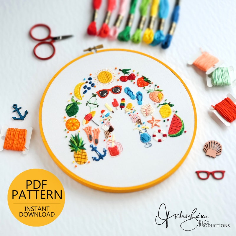 Summer Embroidery Kit - Etsy
