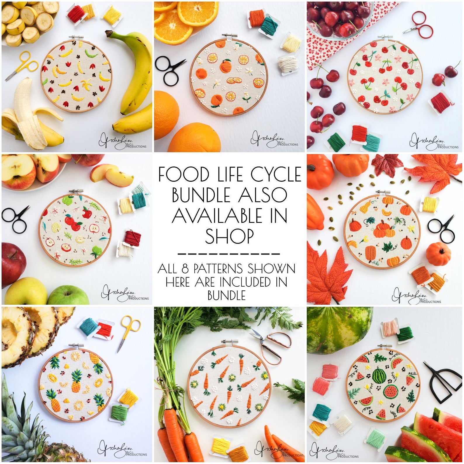 Banana Life Cycle Print Embroidery Pattern & Guide - DIY Digital ...