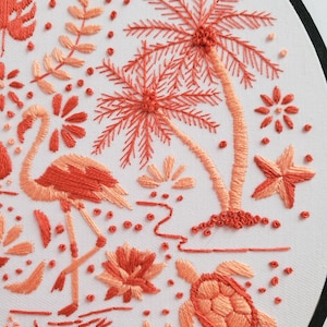 JULY Monthly Monochromatic Folk Art Inspired Series Embroidery Pattern ...