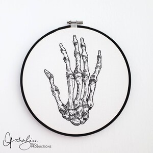 Skeletal Hand Embroidery Pattern - DIY Digital Download - PDF Pattern ...
