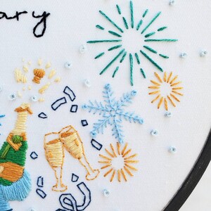 JANUARY Monthly Series Wreath Embroidery Pattern & Guide - DIY Digital ...