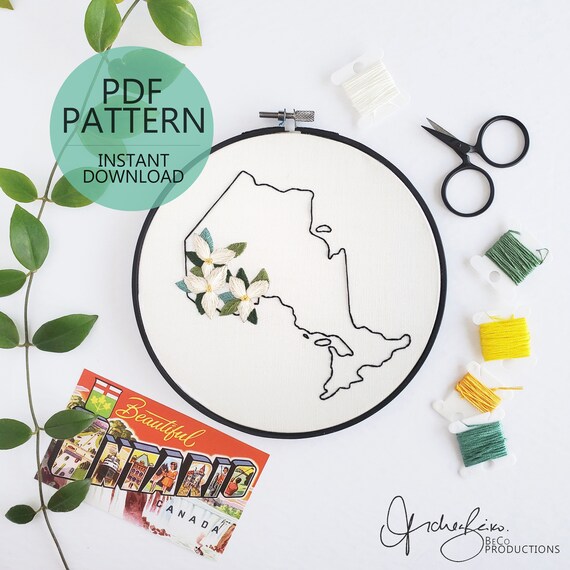 Ontario Province Embroidery Pattern & Guide PDF Digital | Etsy