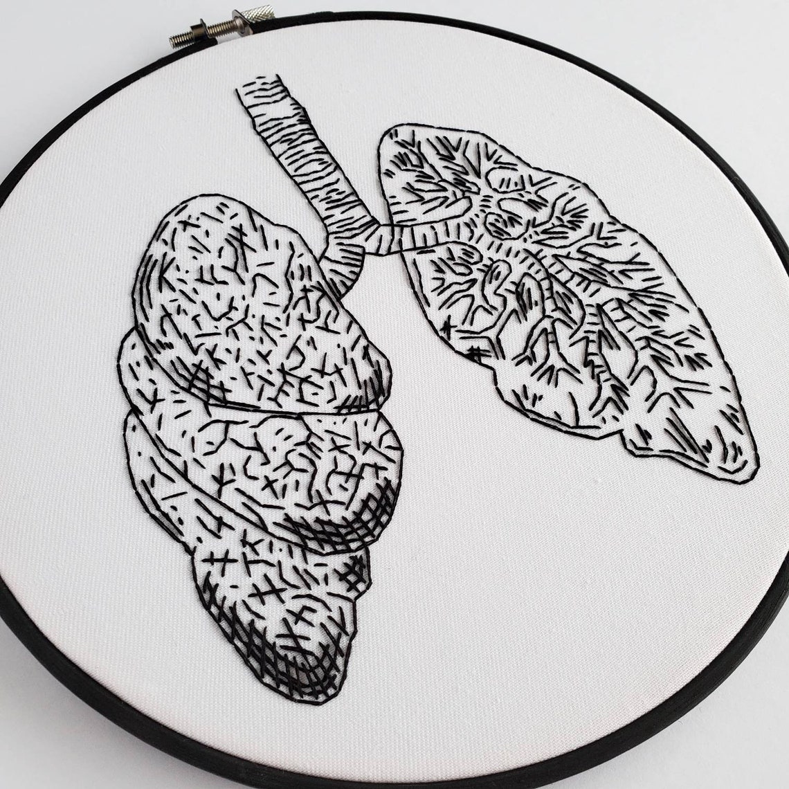 Lungs Anatomy Embroidery Pattern DIY Digital Download PDF | Etsy