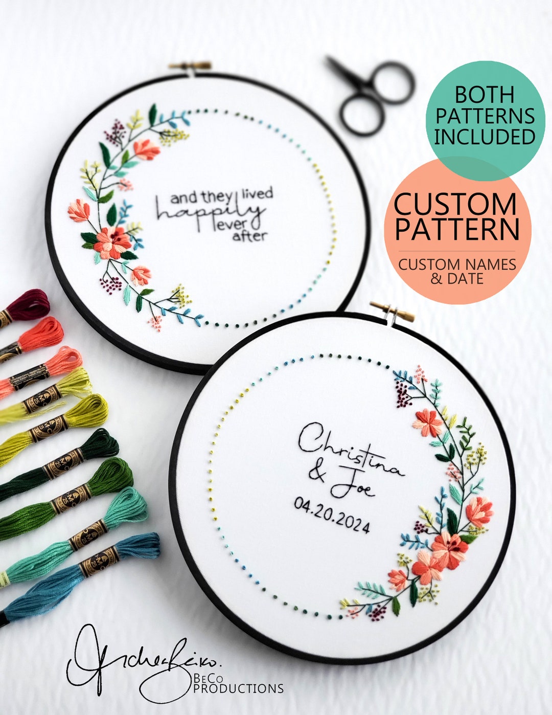 Custom Name/date DIY Embroidery Pattern & Guide - PDF Digital Download ...