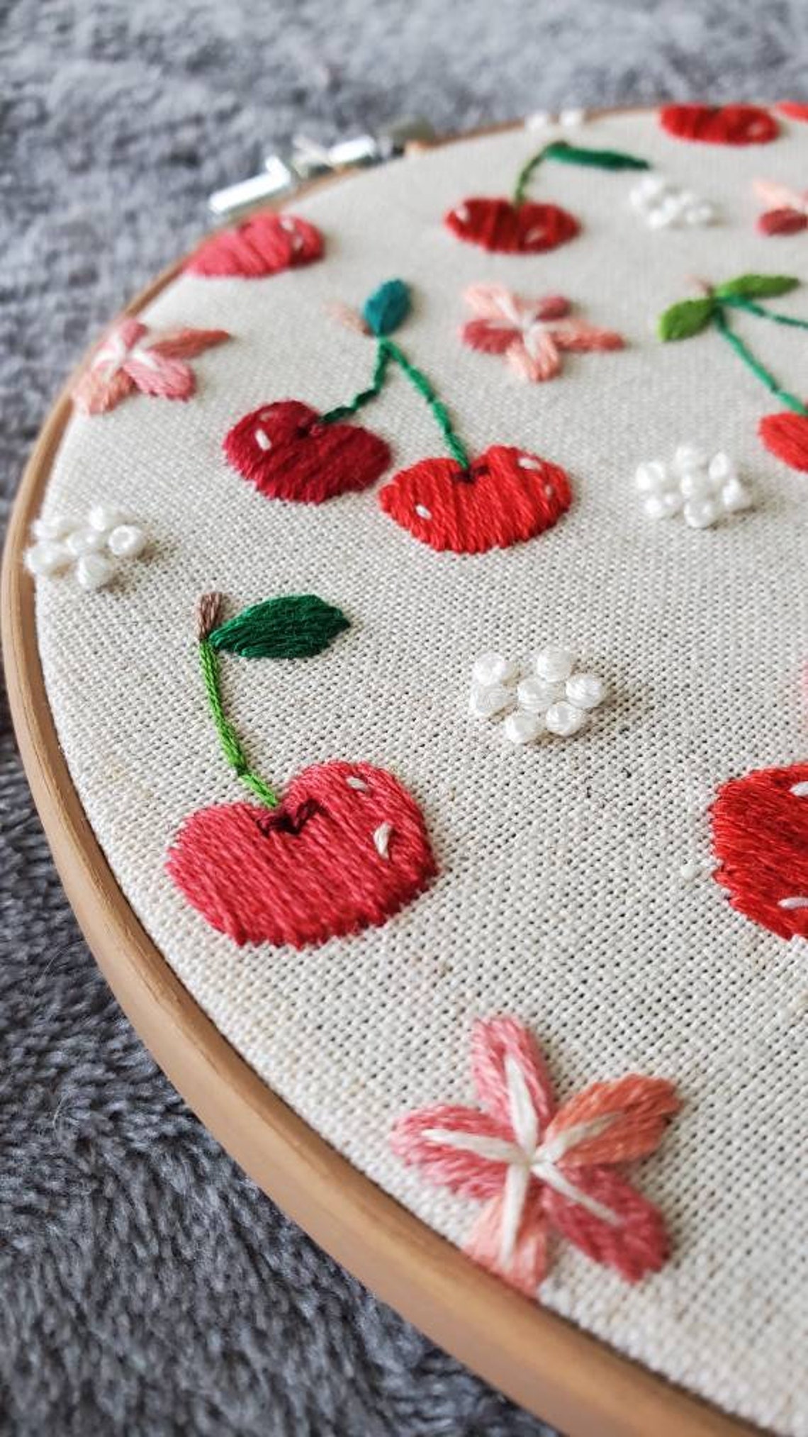 Cherry Life Cycle Print Embroidery Pattern & Guide DIY | Etsy