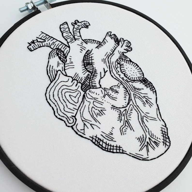 Heart Anatomy Embroidery Pattern DIY Digital Download PDF | Etsy