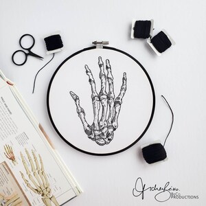 Skeletal Hand Embroidery Pattern - DIY Digital Download - PDF Pattern ...