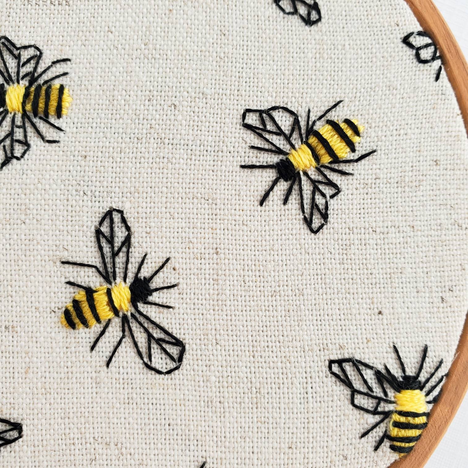 Bee Print Embroidery Pattern & Guide - DIY Digital Download - PDF ...