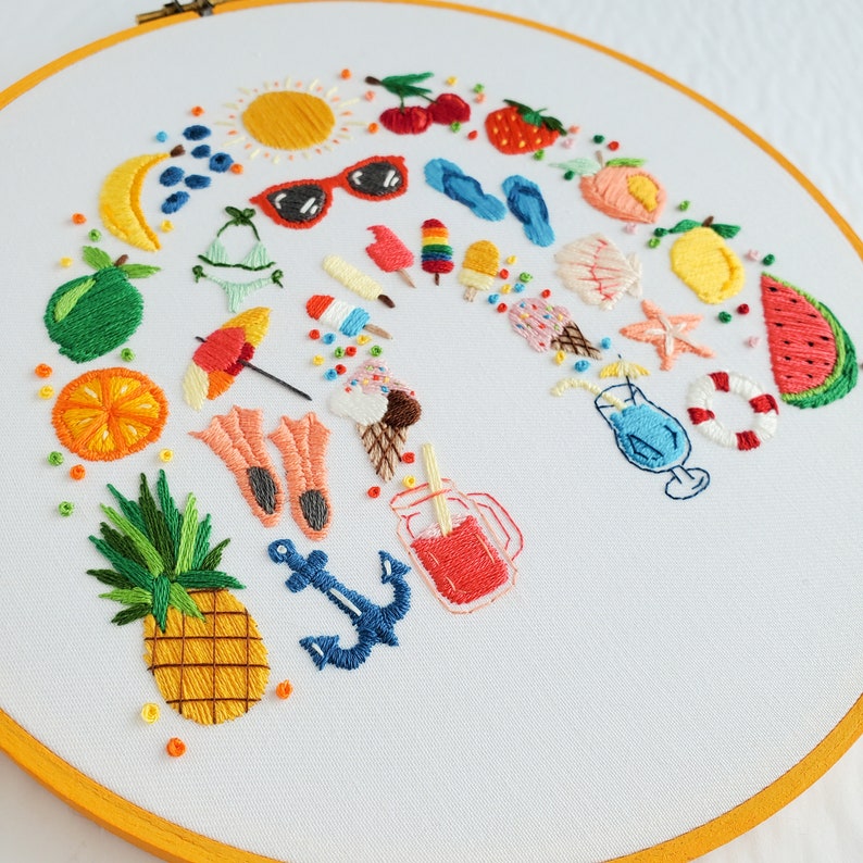 Summer Rainbow - PDF Digital Download Embroidery Pattern & Guide - Etsy