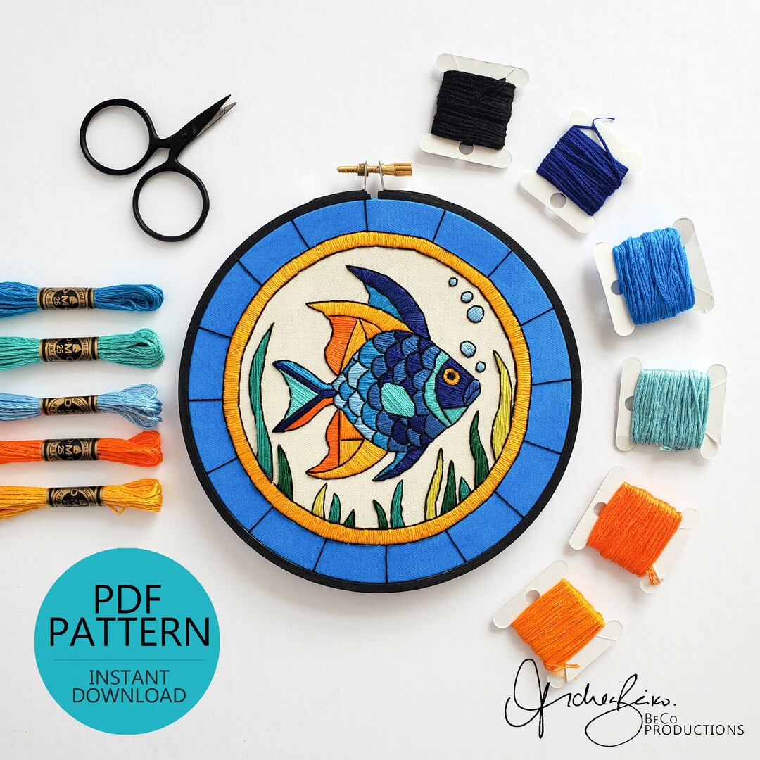 JUNE Monthly Series Stained Glass Fish - PDF Digital Download ...