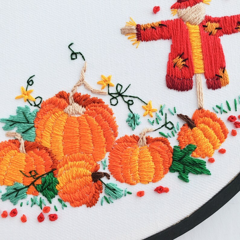 OCTOBER Monthly Series Wreath Embroidery Pattern & Guide - Digital ...