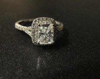 Handcrafted CZ Engagement Ring Made to Order Sterling - Etsy