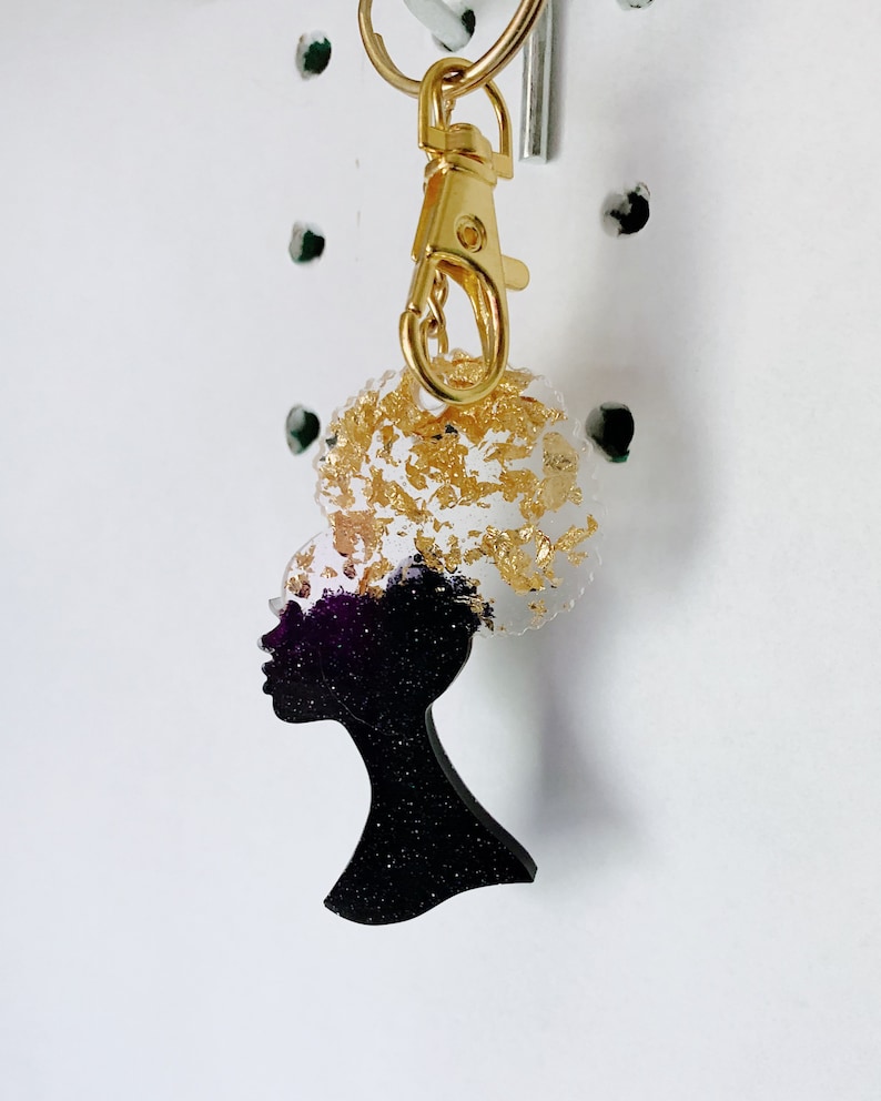 Afro Girl, Natural Hair Black Girl Magic Keychain - Etsy