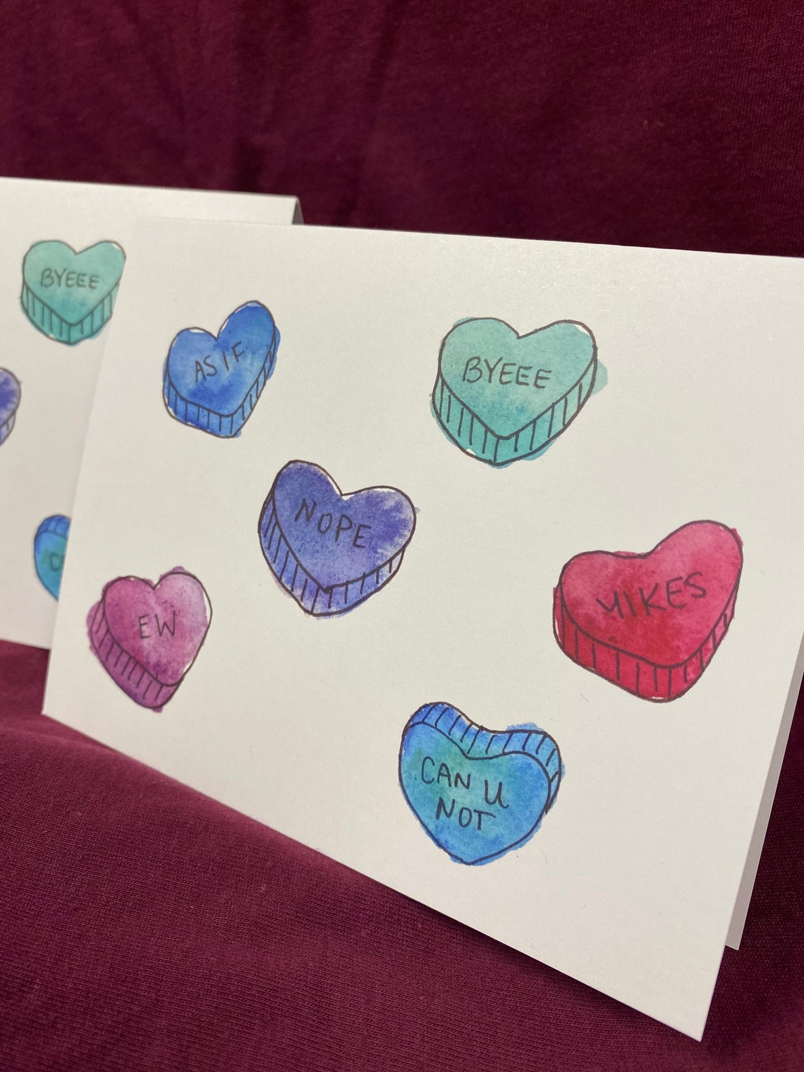 Anti-conversation Hearts Valentine Cards - Etsy