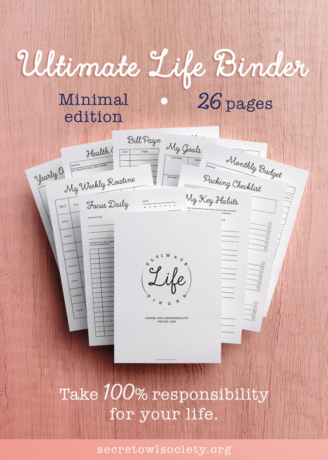 Ultimate Life Binder™ Minimalist Edition, A4, A5, US Letter, Printable ...