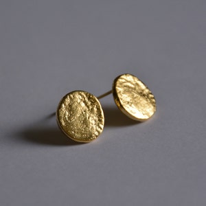 Gold Stud Earrings, Coin Stud Earrings, Gold Coin Earrings, Simple ...