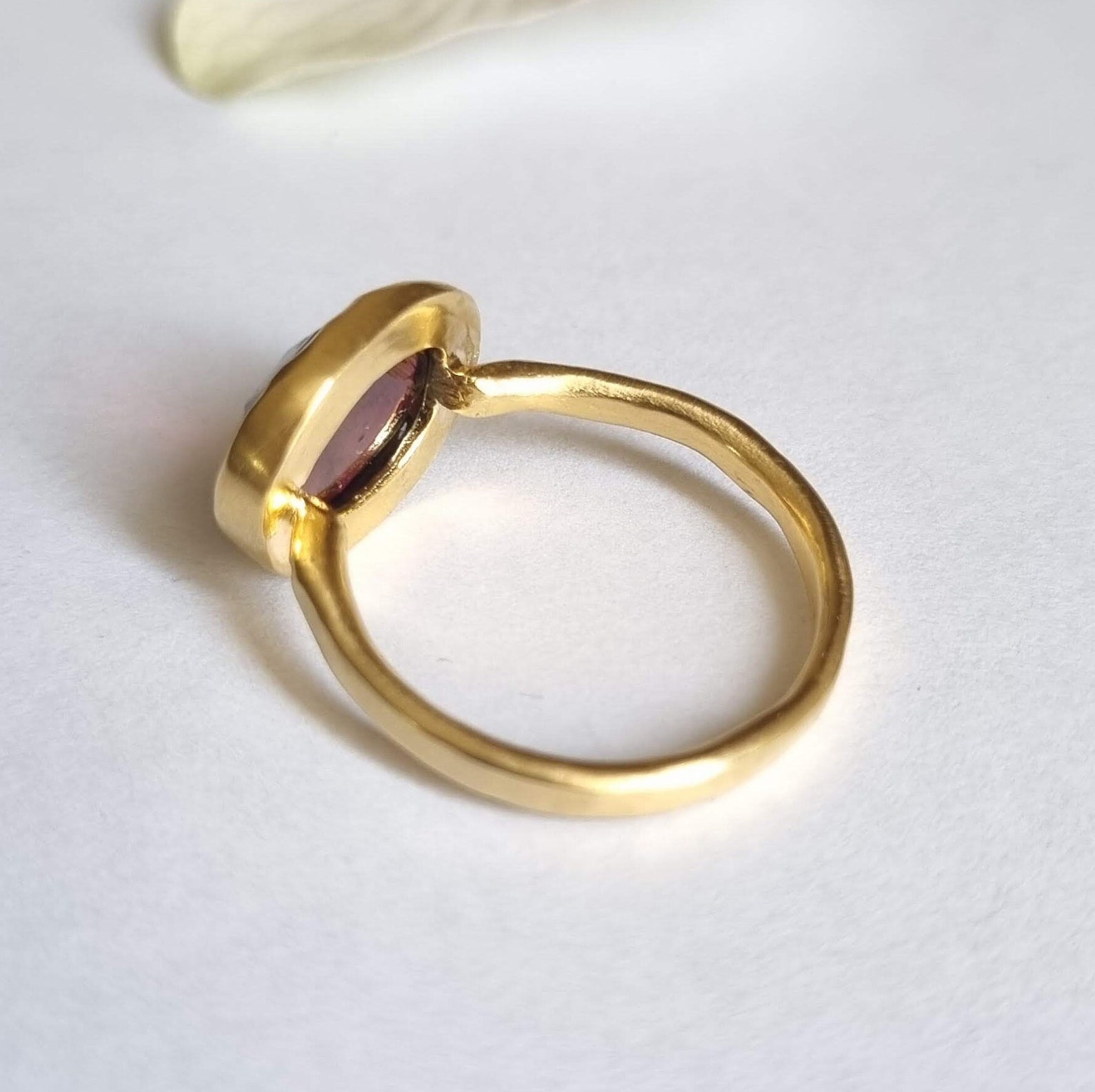 Gold Gemstone Ring, Oval Gold Ring, Elegant Gold Ring, Statement Gold ...