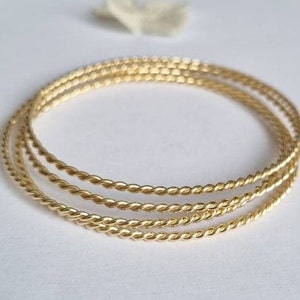 Stacking Gold Bangles 14k, Bangle Bracelet, Women Braided Bracelet ...