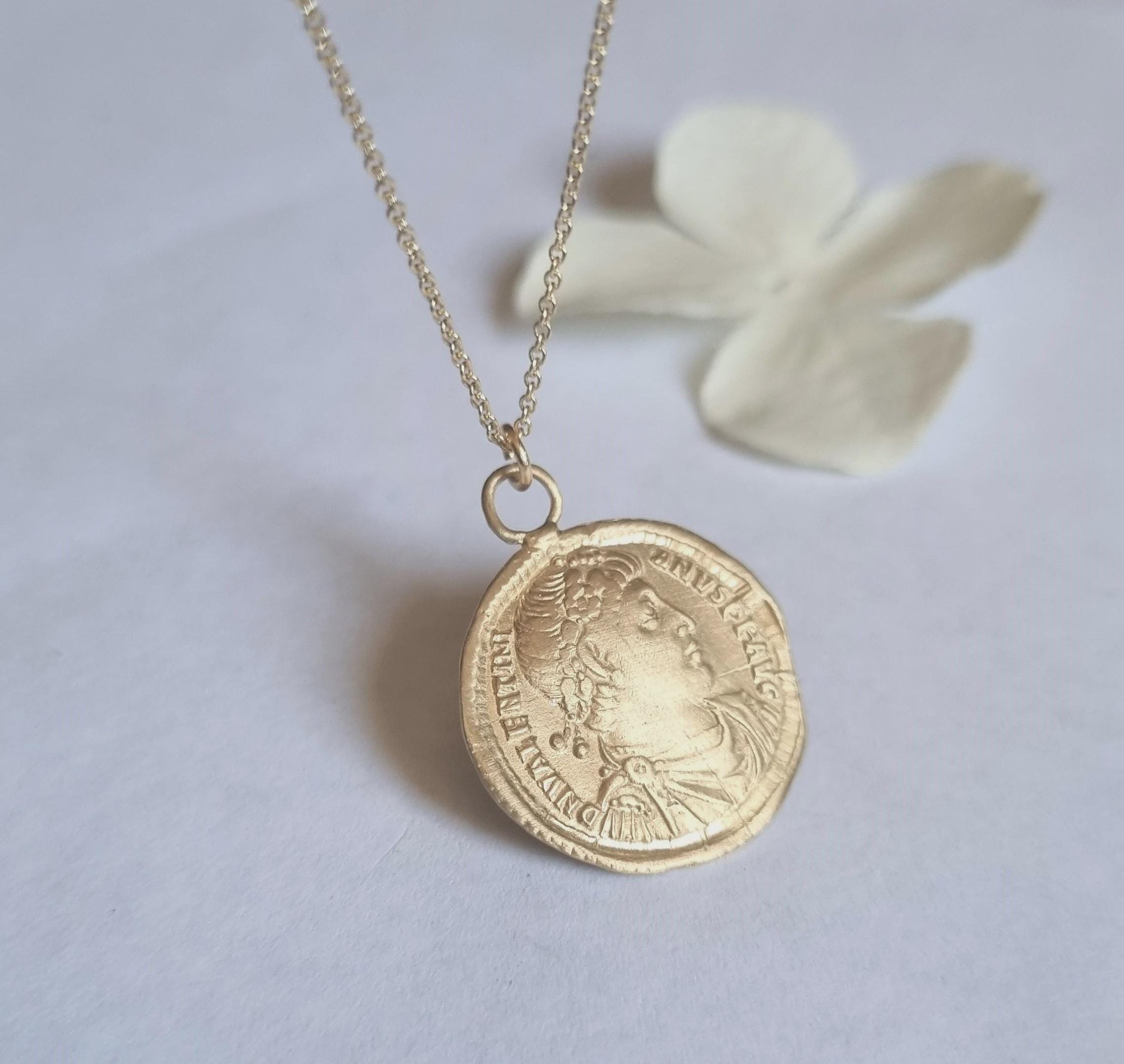 Gold Coin Necklace, Coin Necklace, Gold Coin Pendant, Antique Necklace ...