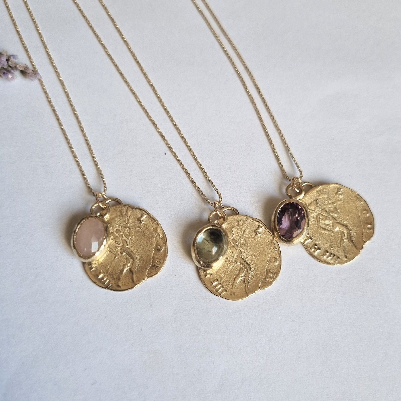 Gold Coin Necklace, Coin Jewelry, White Gold Necklace, 14k Gold ...