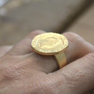 Gold Coin Ring, Romantic Jewelry for Women, Elegant Gold Ring, Silver ...