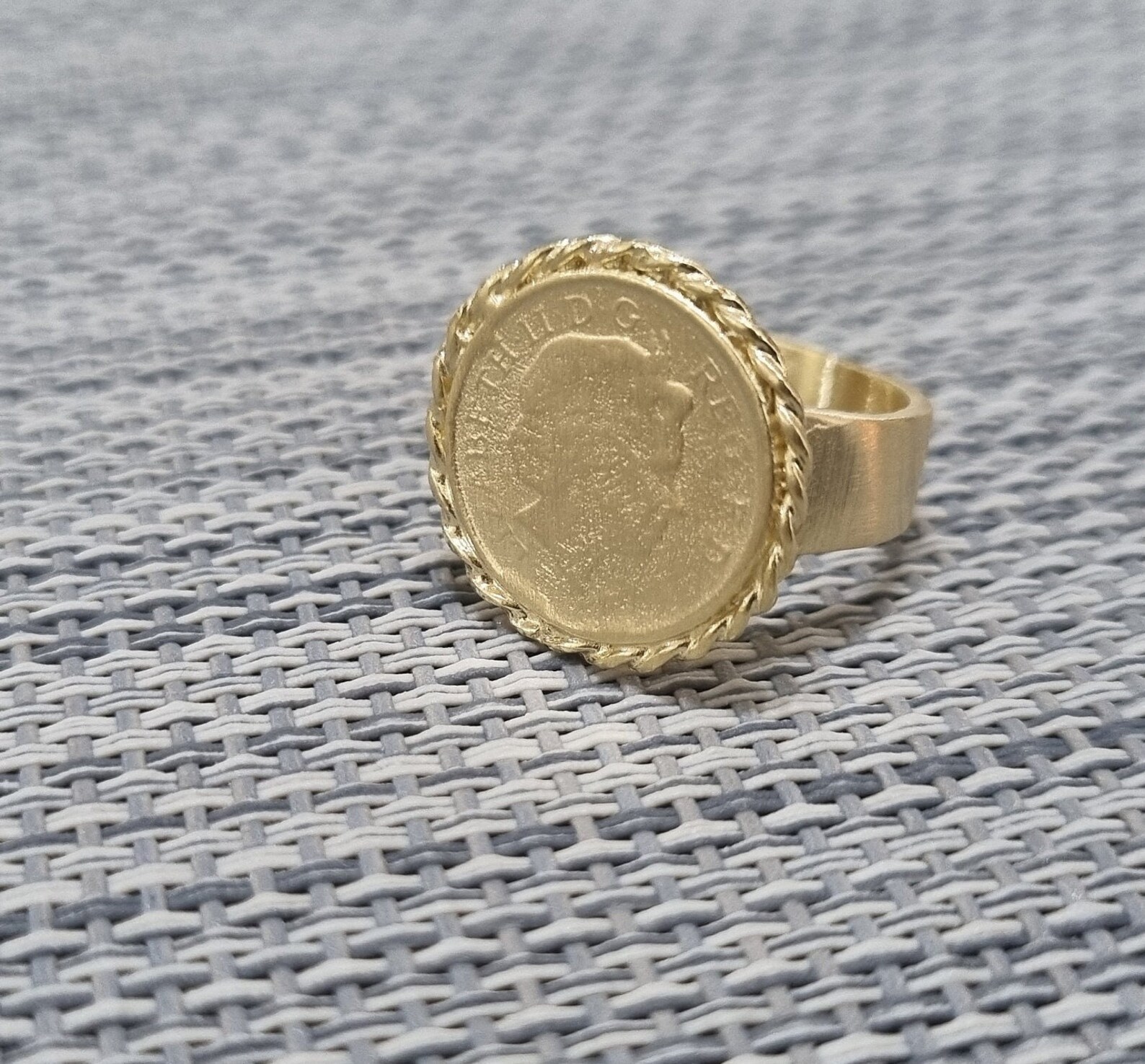 Gold Coin Ring Coin Pinky Ring Gold Signet Ring Coin Signet - Etsy