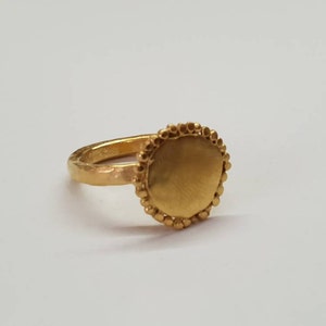 Gold disc ring gold round ring gold statement ring gold | Etsy