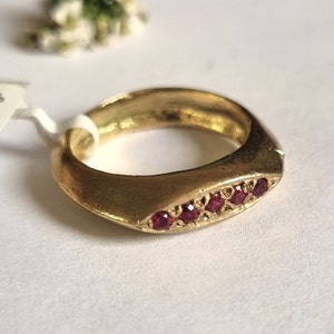 Gold Ruby Ring, Signet Ring Women, Silver Signet Ring, Marquise Ring ...