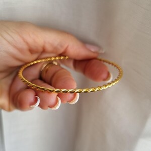 Stacking Gold Bangles 14k, Bangle Bracelet, Women Braided Bracelet ...
