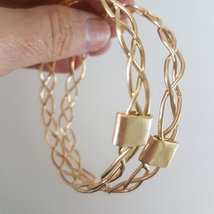 Gold Bangles 14k, Braided Bracelet, Bangle Bracelets, Gold Bracelet ...