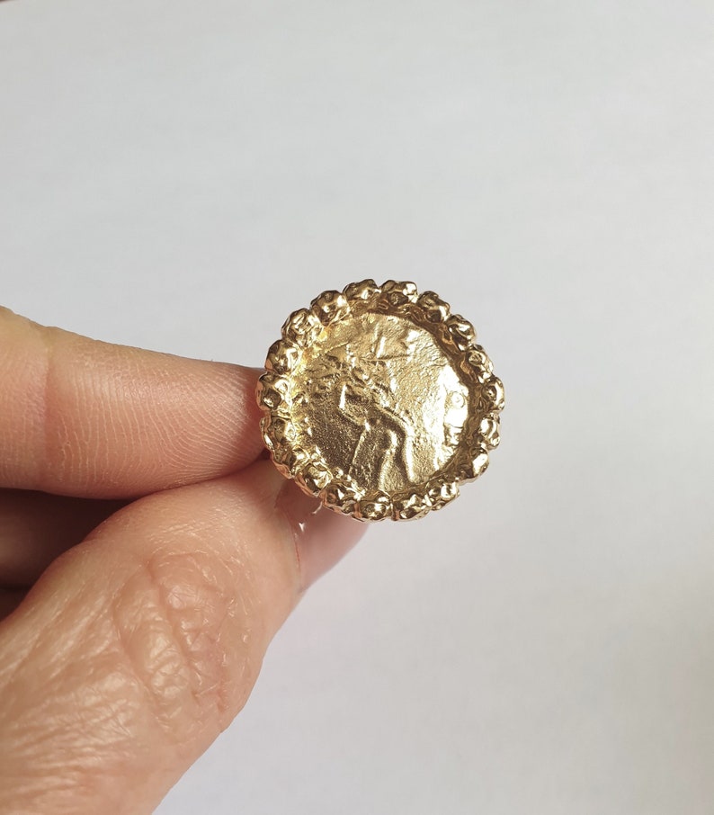 Antique Coin Ring, Gold Coin Ring, Cocktail Ring Vintage, Antique Ring ...