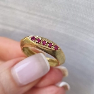 Gold Ruby Ring, Signet Ring Women, Silver Signet Ring, Marquise Ring ...
