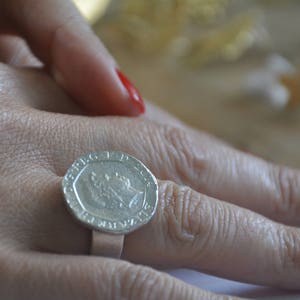Signet Coin Ring, Signet Ring Women, Coin Signet Ring, Silver Coin Ring ...