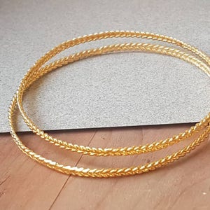 Gold Bangle Bracelet, Braided Bangle, Gold Braided Bracelet, Gold ...