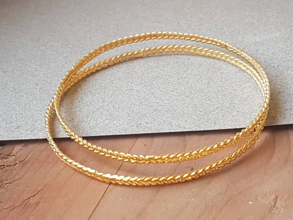 Gold Bangle Bracelet Braided Bangle Gold Braided Bracelet - Etsy Israel