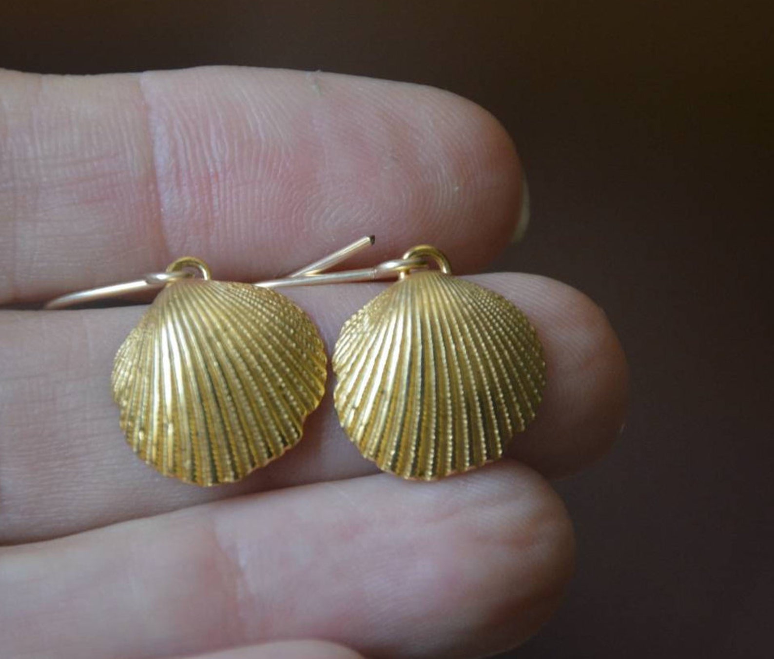 Gold Seashell Earrings Studs Sea Shell Stud Earrings Nature - Etsy