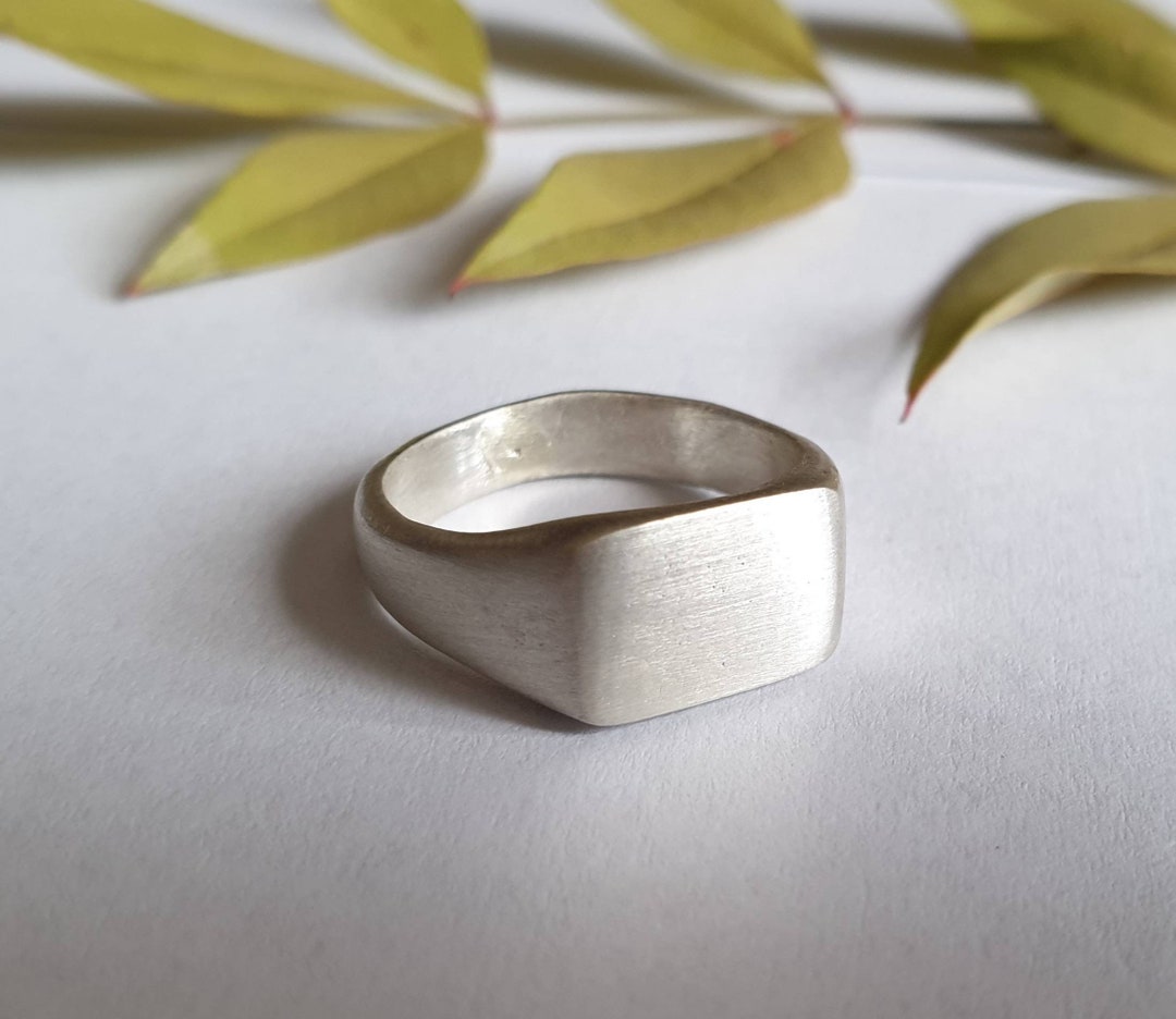 Signet Ring Women, Silver Signet Ring, Silver Pinky Ring, Unisex Pinky ...