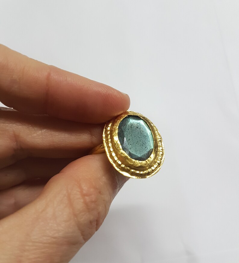 Labradorite ring large labradorite ring labradorite gold | Etsy